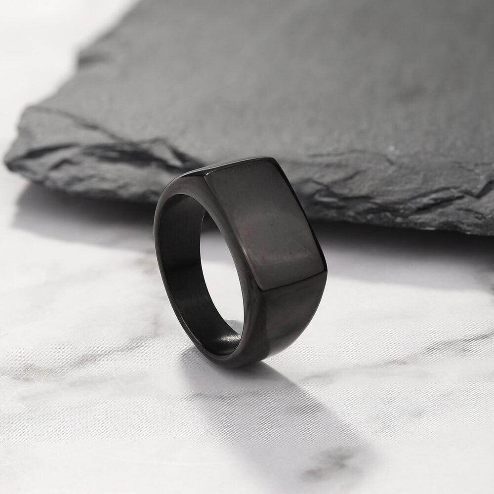Simple Square Stainless Steel Ring - Rock & Spark