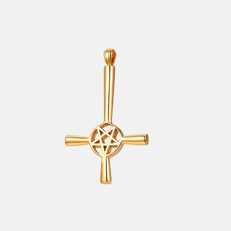 Satanic Cross Stainless Steel Pendant - Rock & Spark