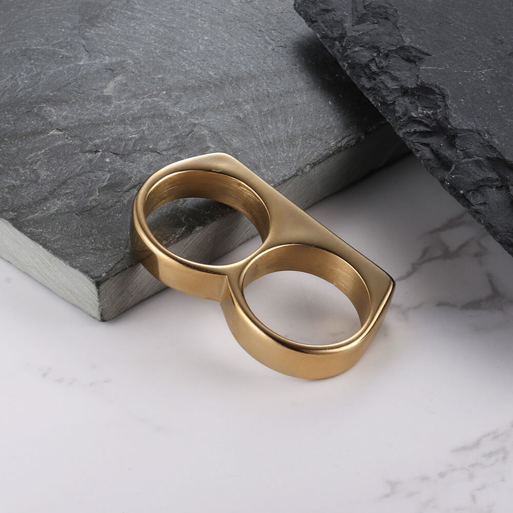 Simple Double Rings Stainless Steel Ring - Rock & Spark