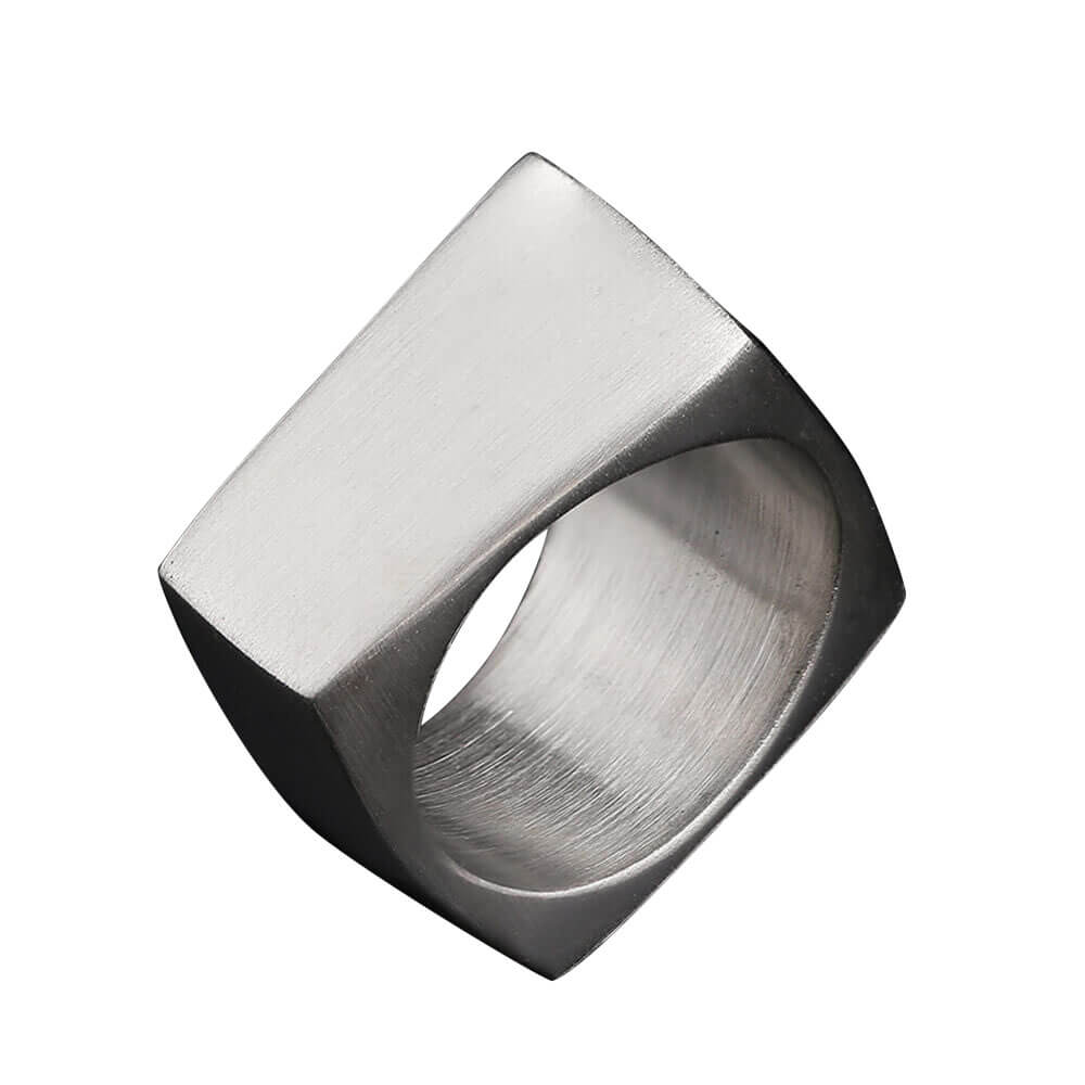 Square Signet Stainless Steel Men's Ring - Rock & Spark