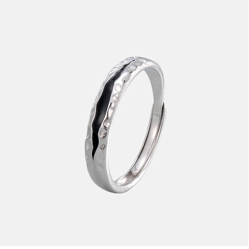 Simple Drip Sterling Silver Couple's Ring - Rock & Spark