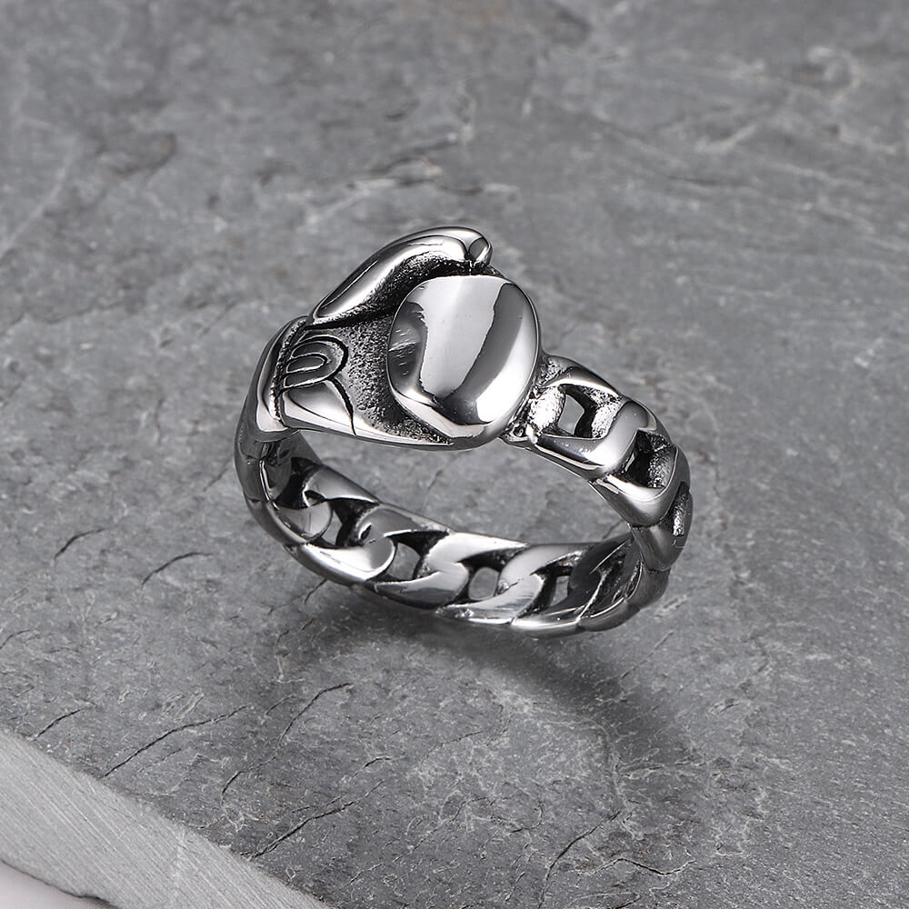 Boxing Gloves Stainless Steel Men's Ring - Rock & Spark