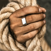 Simple Square Stainless Steel Ring - Rock & Spark