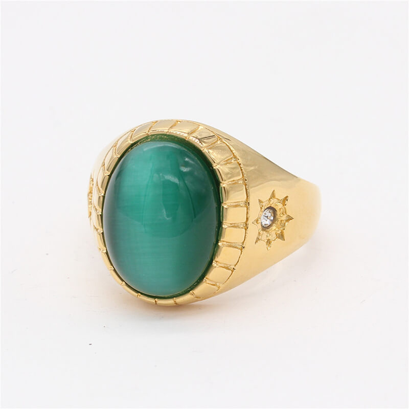 Simple Sun Stainless Steel Gemstone Ring - Rock & Spark