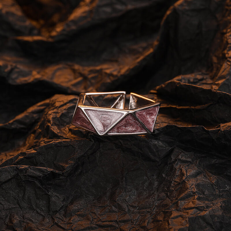 Simple Triangle Hollow Sterling Silver Geometric Ring - Rock & Spark
