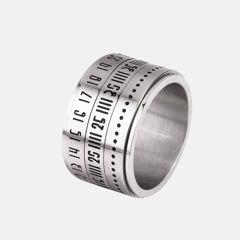 Arabic Numerals Stainless Steel Spinner Ring - Rock & Spark